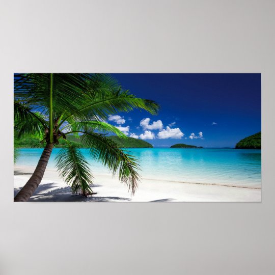 Classic Tropical Island Beach Paradise Poster | Zazzle.com.au