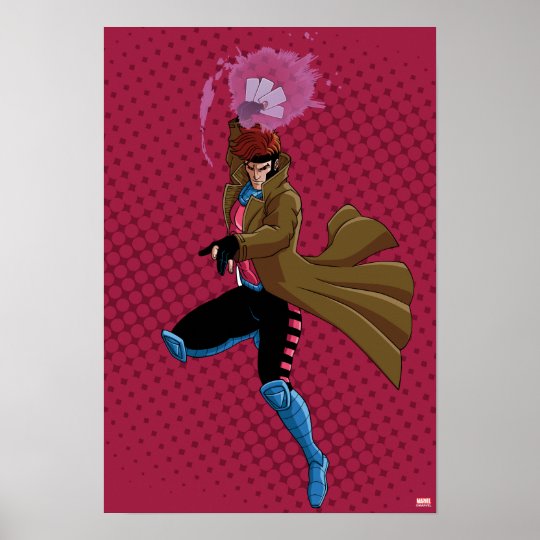 Classic X-Men | Gambit Throwing Playing Cards Poster | Zazzle.com.au