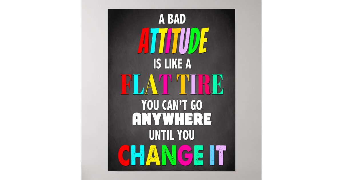 Classroom Decor, Change Attitude, Inspirational Poster | Zazzle
