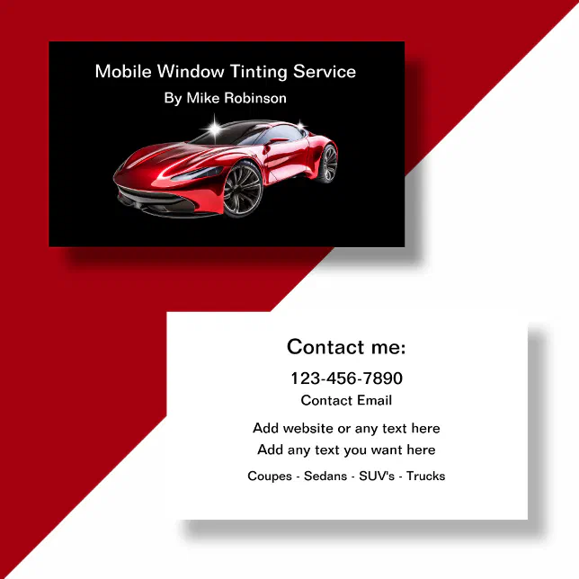 Classy Car Window Tinting Service New Business Card | Zazzle