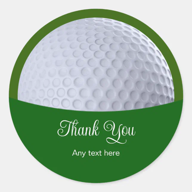 Classy Golf Ball Theme Thank You Stickers | Zazzle