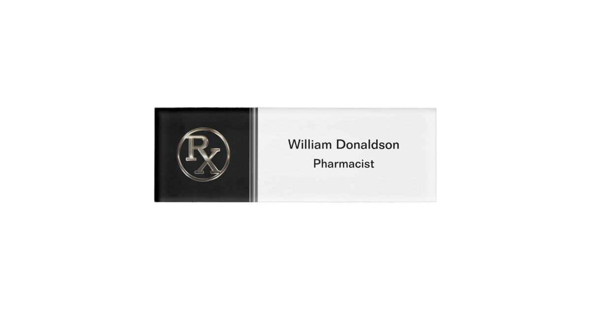 Classy Pharmacy Pharmacist Name Tag | Zazzle