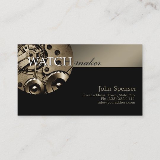 Classy Watchmaker Business Card | Zazzle.com.au