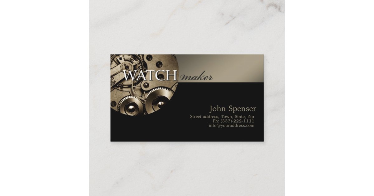Classy Watchmaker Business Card | Zazzle