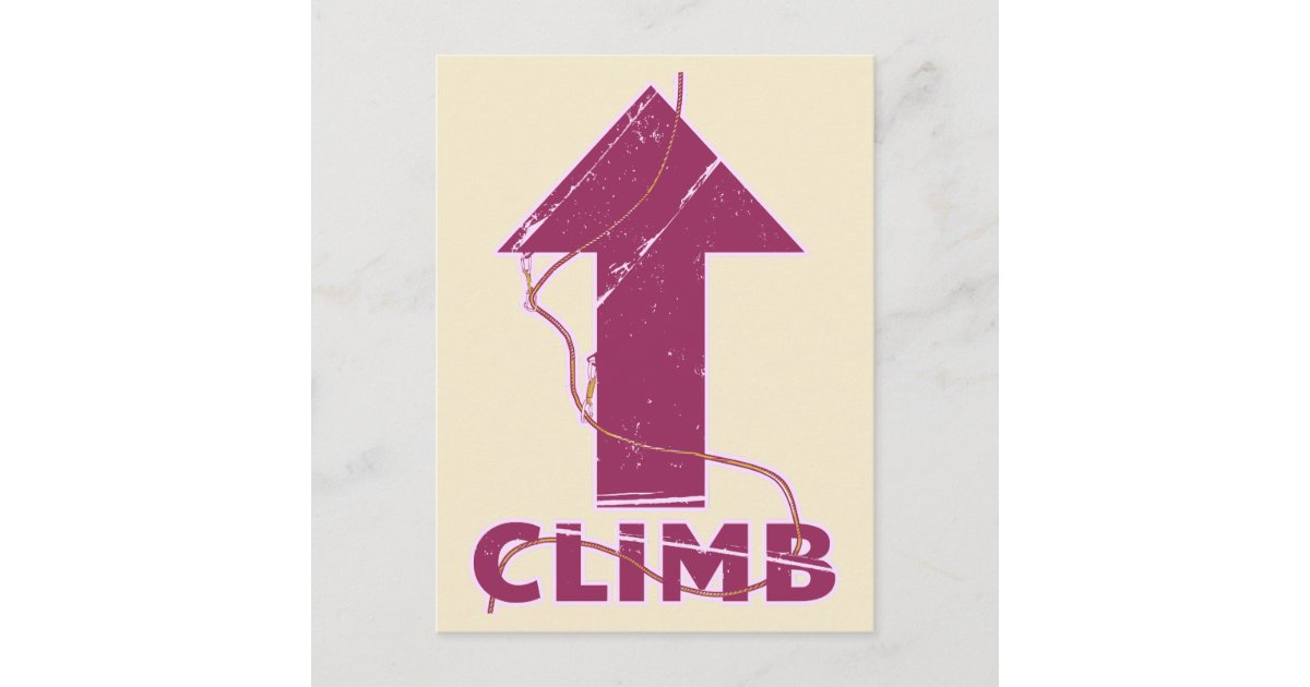 Climb rock climbing rope postcard | Zazzle