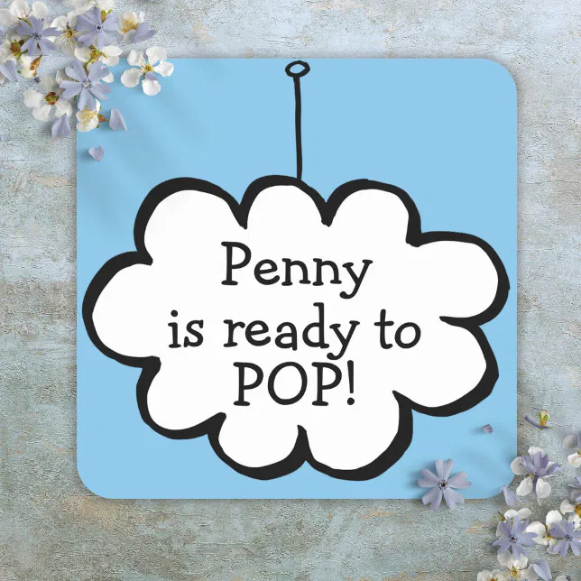 Cloud on a String Ready to POP Square Sticker | Zazzle