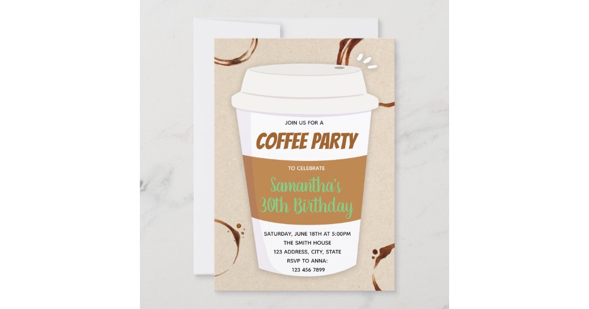 Coffee birthday party invitation | Zazzle