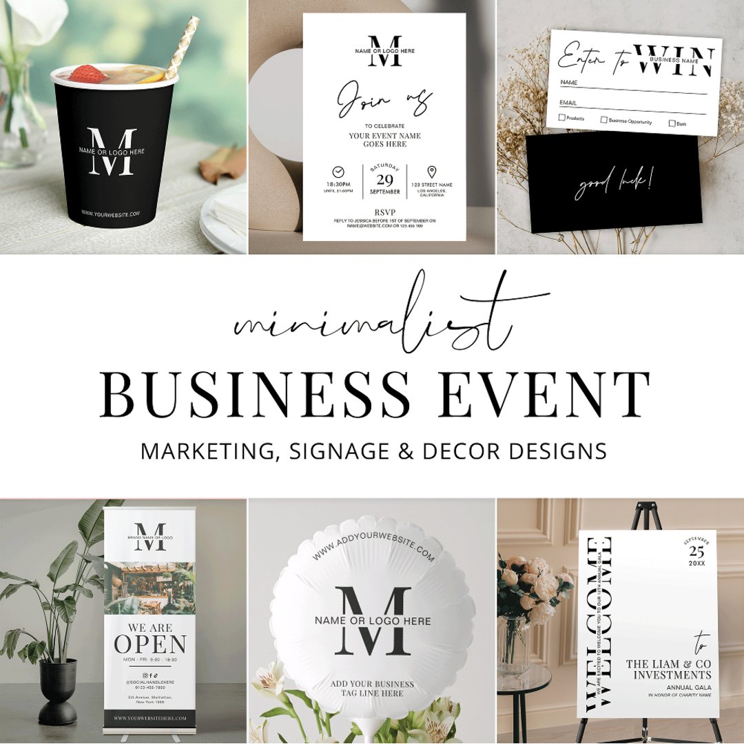 Minimalist Black & White Corporate Silent Auction Invitation | Zazzle