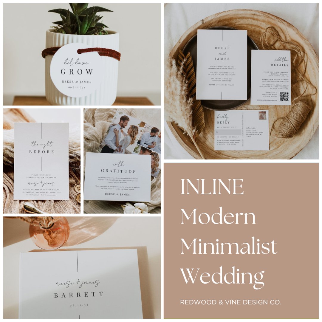 Modern Minimal Script Wedding Details Enclosure Card | Zazzle