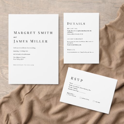 Modern Minimalist Wedding Invitation Template | Zazzle