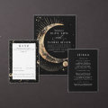 Crescent Moon Sun Halo Celestial Wedding Photo Tri-Fold Invitation | Zazzle