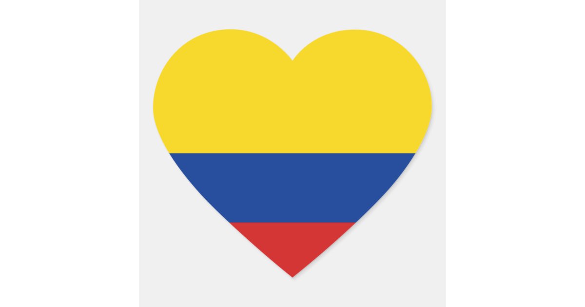 Colombia Flag Heart Sticker | Zazzle