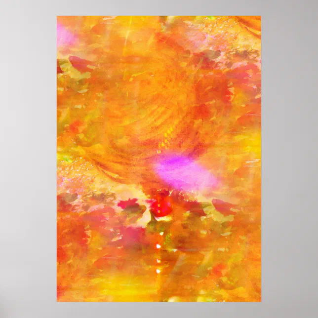 colour art seamless background yellow, orange poster | Zazzle