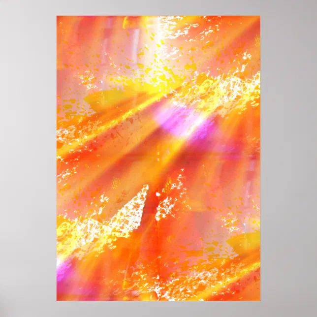 colour seamless art background yellow, orange poster | Zazzle