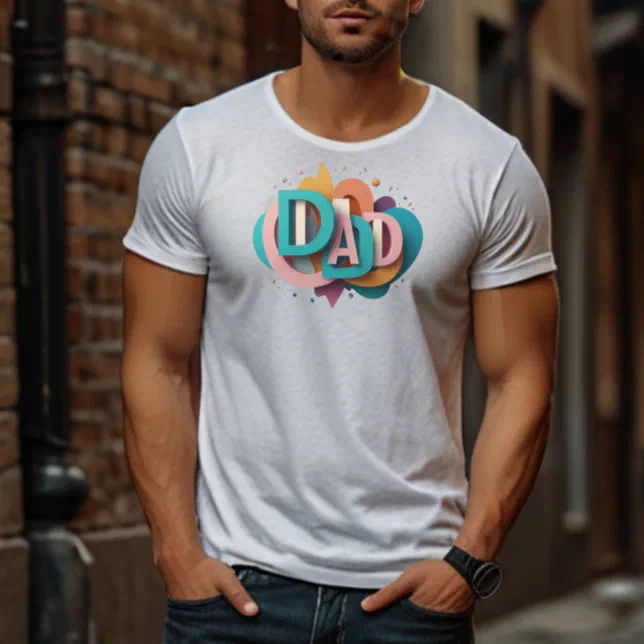 Colourful 3d “dad” Graphic Design Men S T Shirt Zazzle