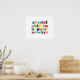 Colourful Alphabet Poster | Zazzle