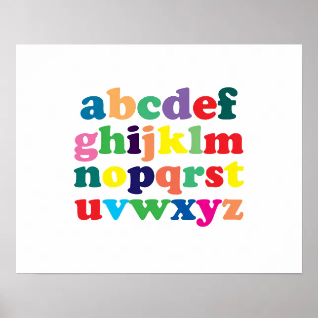 Colourful Alphabet Poster | Zazzle