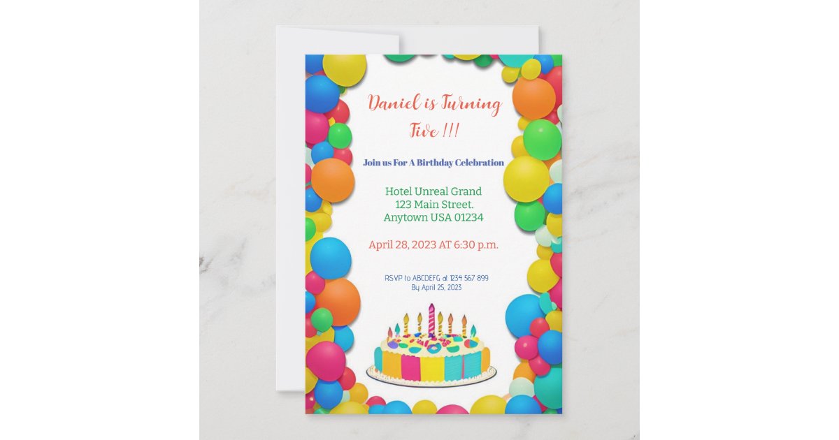 Colourful Birthday Invitation | Zazzle