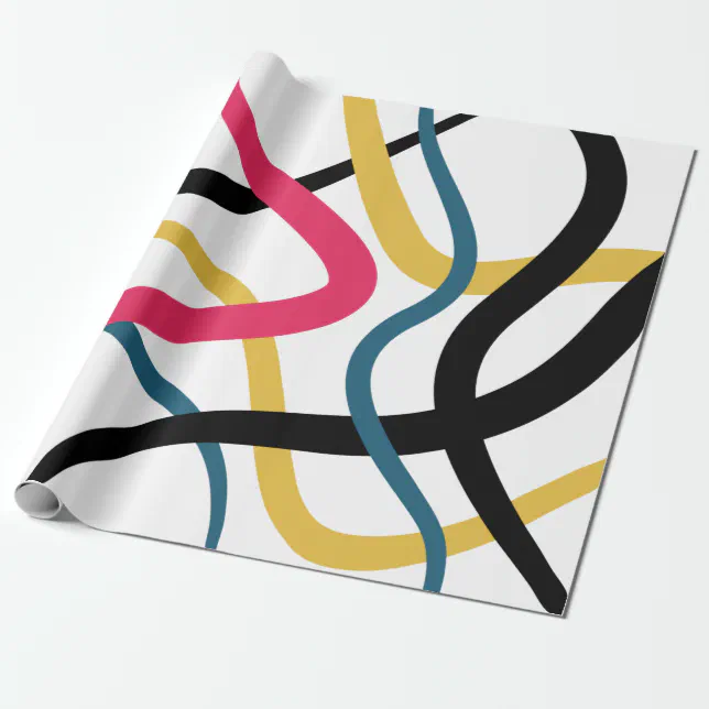 Colourful, chaotic, bold vibrant modern graphic ar wrapping paper | Zazzle