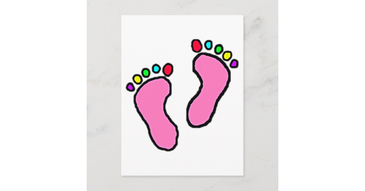 Colourful Feet Cartoon Postcard | Zazzle