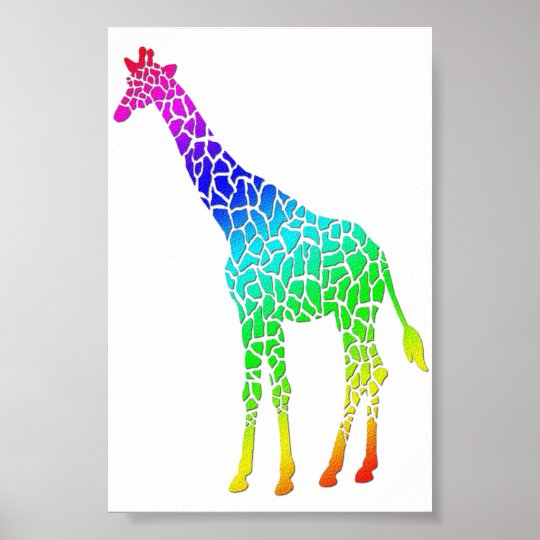 Colourful Giraffe Poster | Zazzle.com.au