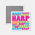 Colourful Harp Magnet | Zazzle