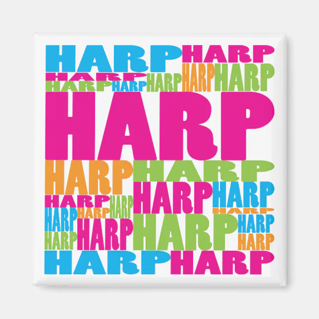 Colourful Harp Magnet | Zazzle