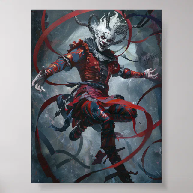 Colourful Jester Character Full Body Concept Art P Poster | Zazzle