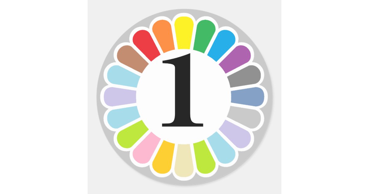 colourful number 1 sticker | Zazzle