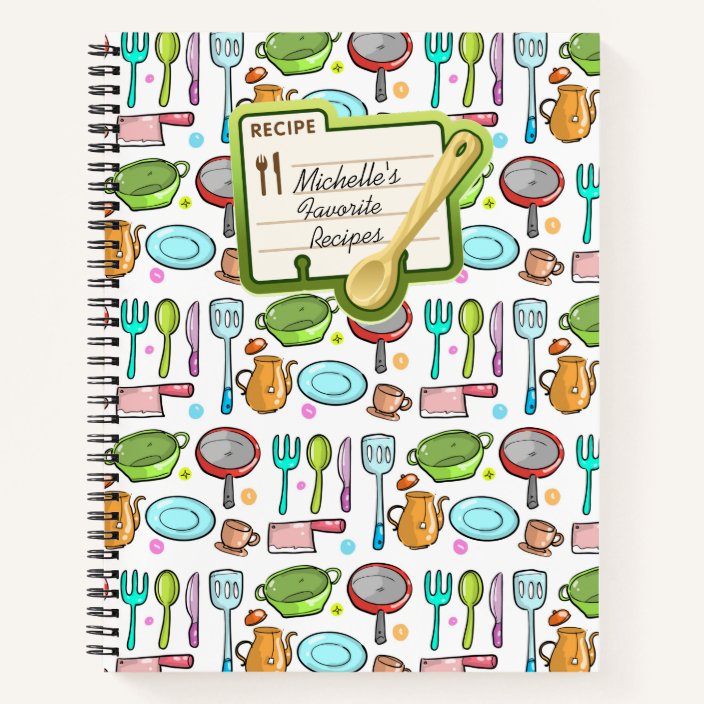 Colourful Personalised Recipe Book | Zazzle.com.au