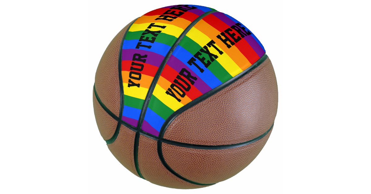 Colourful Striped Rainbow Basketball | Zazzle