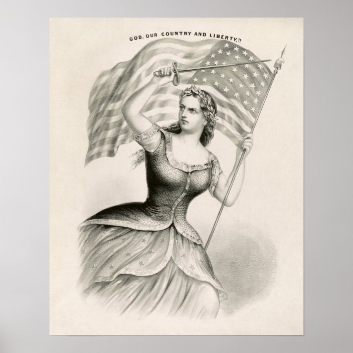 Columbia, the female personification of the USA Poster | Zazzle.com.au