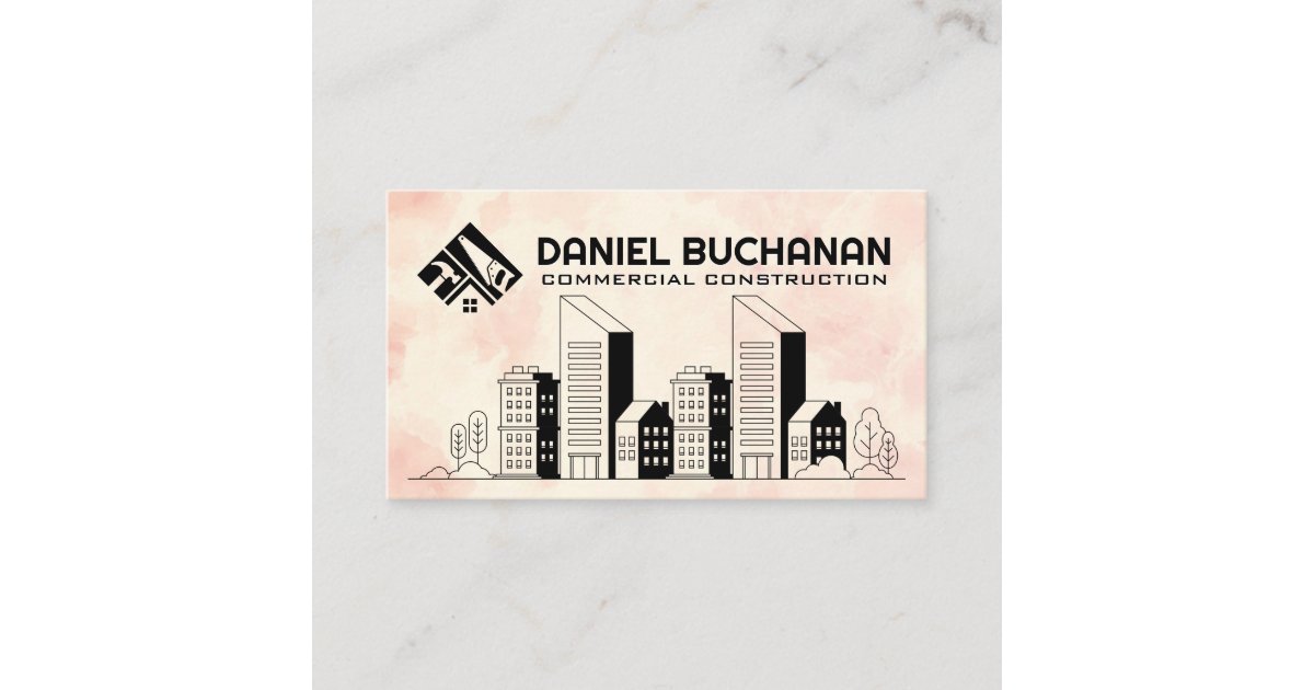 Commercial Properties | City Skyline Business Card | Zazzle