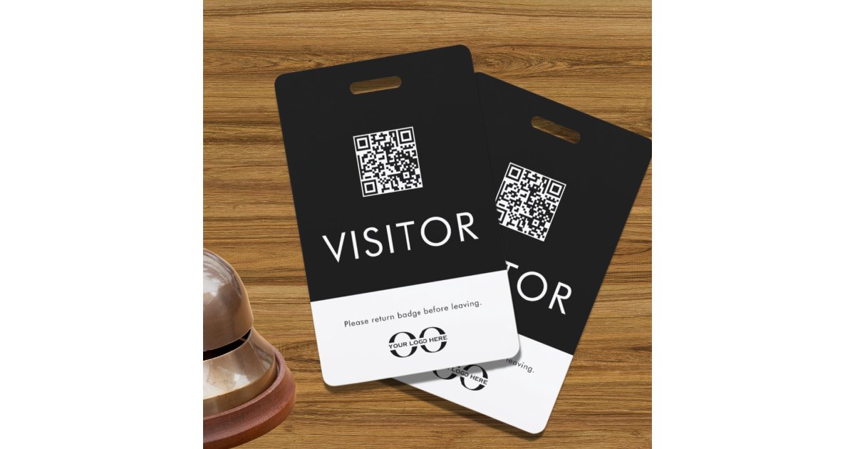 Company Logo QR Code Visitor Badge ID Badge | Zazzle