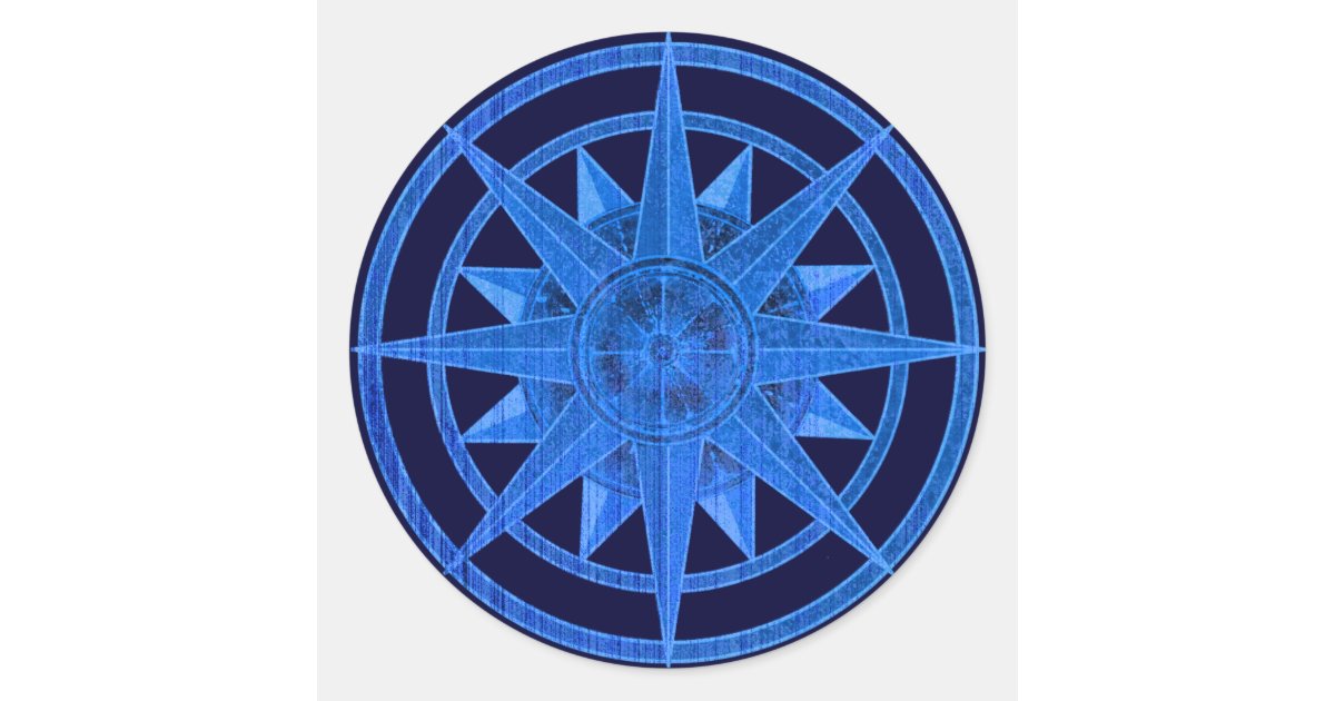 Compass Rose Classic Round Sticker | Zazzle