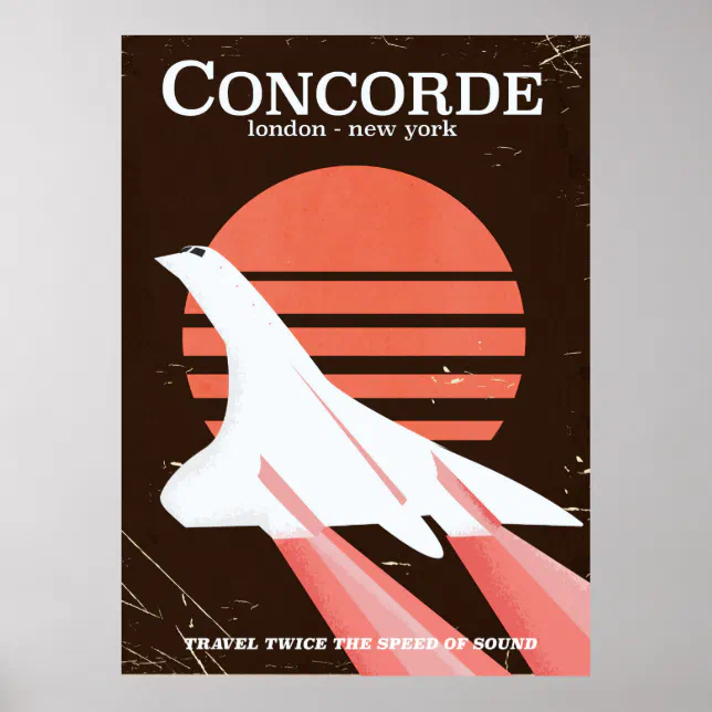 Concorde vintage flight travel poster | Zazzle