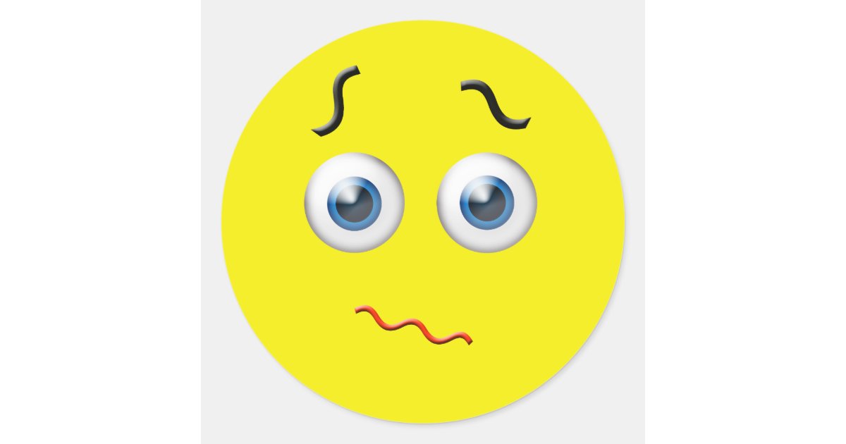 Confused Emoji Classic Round Sticker | Zazzle