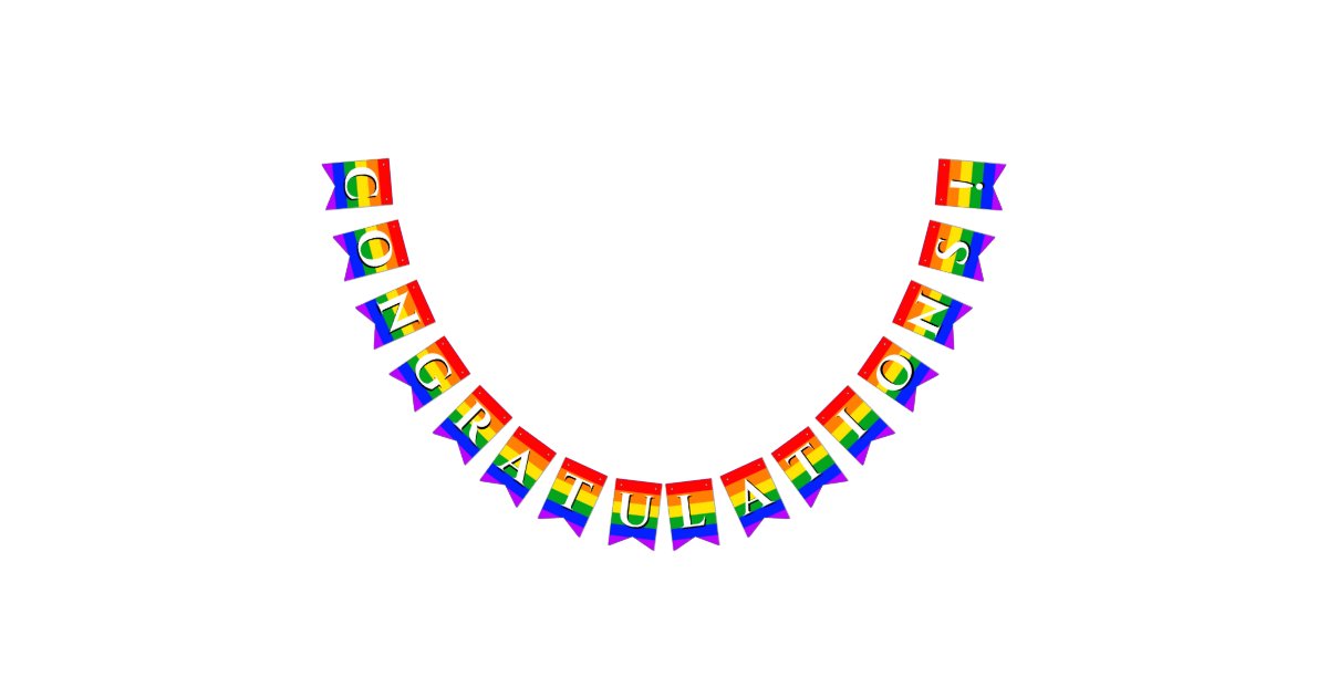 Congratulations Gay Pride Rainbow Bunting Banner | Zazzle