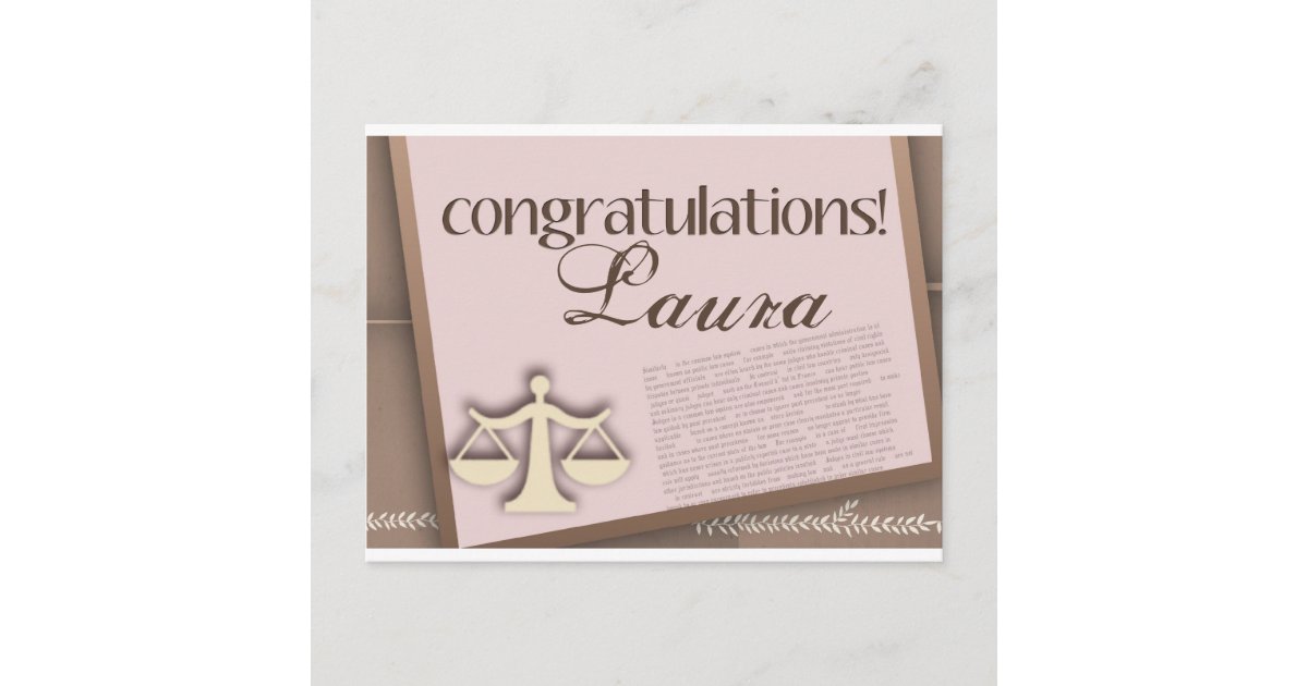 Congratulations Law School Graduate Announcement Postcard | Zazzle