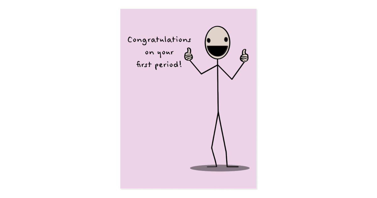 Congratulations On Your First Period Postcard | Zazzle.com.au
