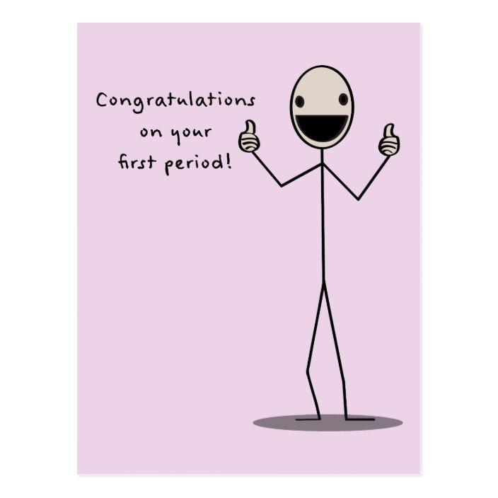 Congratulations On Your First Period Postcard | Zazzle.com.au