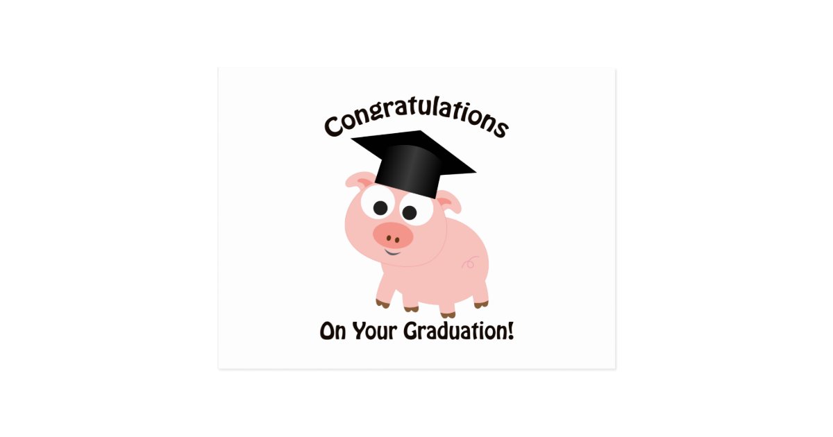 Congratulations on Your Graduation! Pig Postcard | Zazzle.com.au