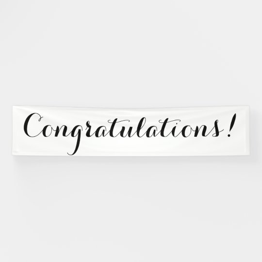 Congratulations simple black white banner sign | Zazzle.com.au