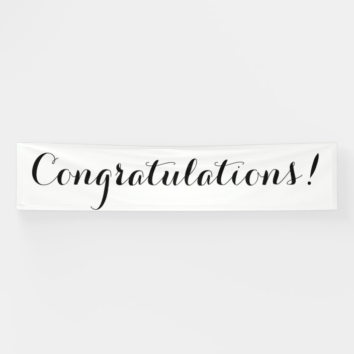 Congratulations simple black white banner sign | Zazzle.com.au