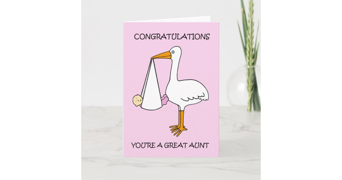 Congratulations You're a Great Aunt to Baby Girl Card | Zazzle.com.au