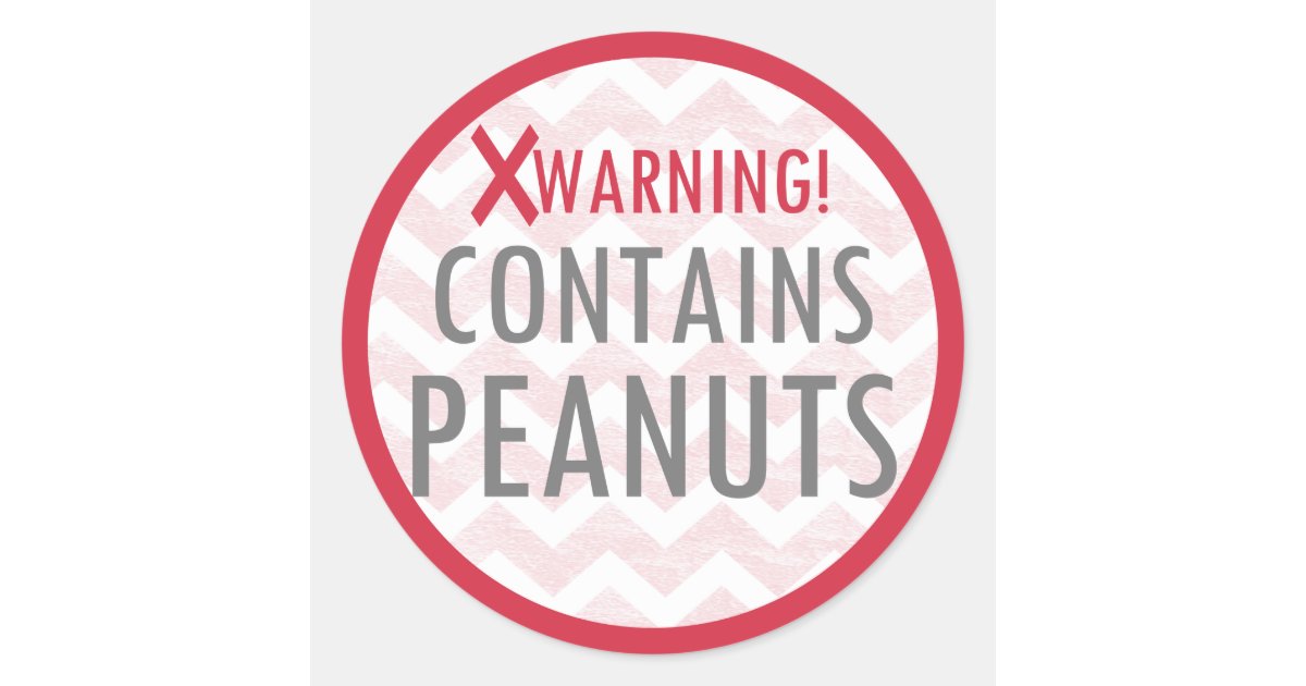 Contains Peanuts Food Allergy Alert Stickers | Zazzle