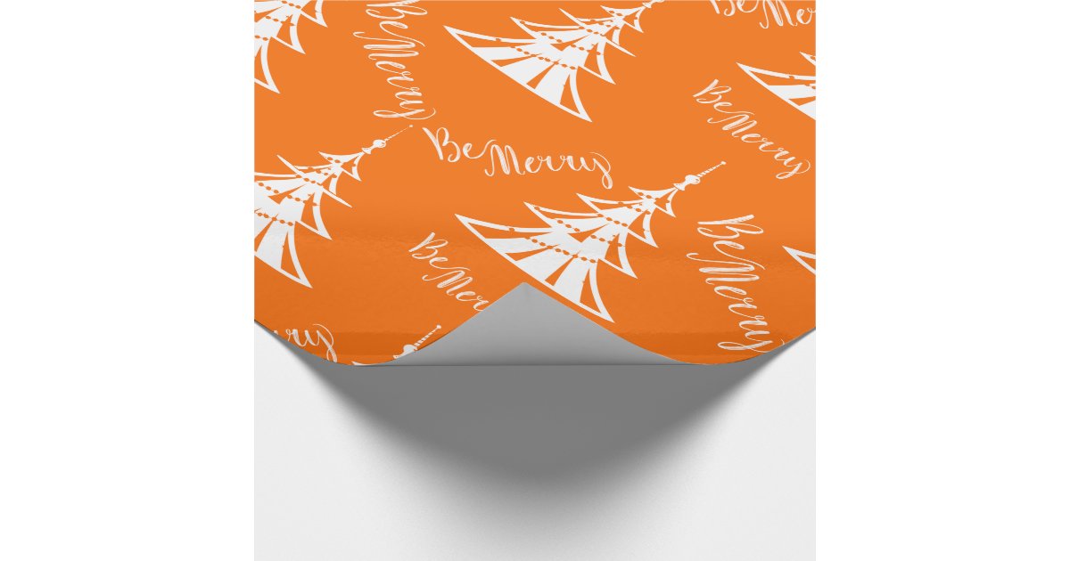 Contemporary Orange and White Christmas Wrapping Paper | Zazzle.com.au