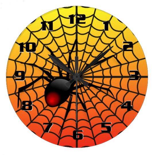 Cool and Creepy 3D spider on web Halloween Large Clock | Zazzle.com.au