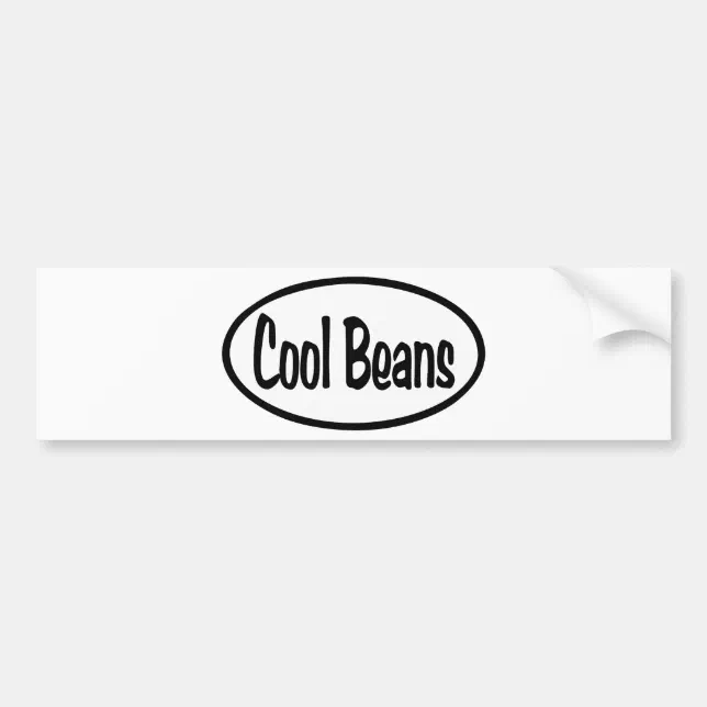 Cool Beans Oval Bumper Sticker | Zazzle