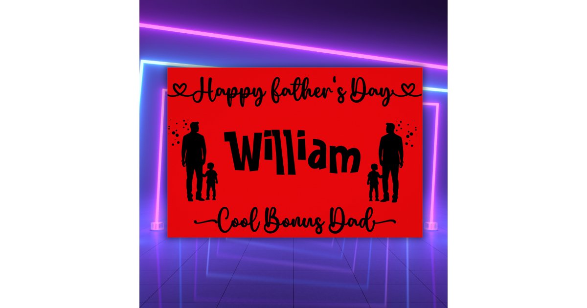 Cool Bonus Dad Happy Father's Day | Poster | Zazzle